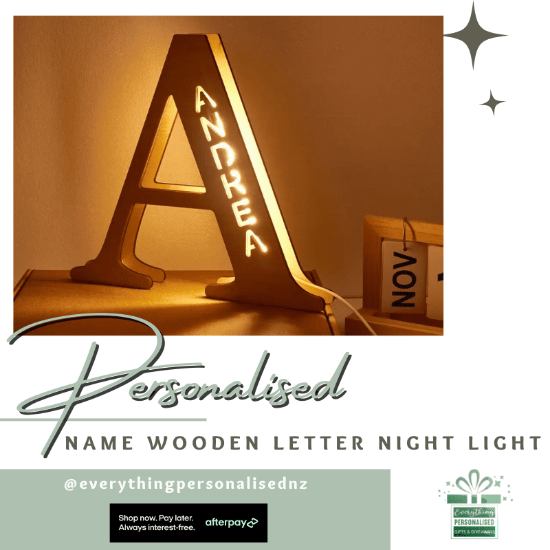 Name Wooden Night Light - Everything Personalised NZ
