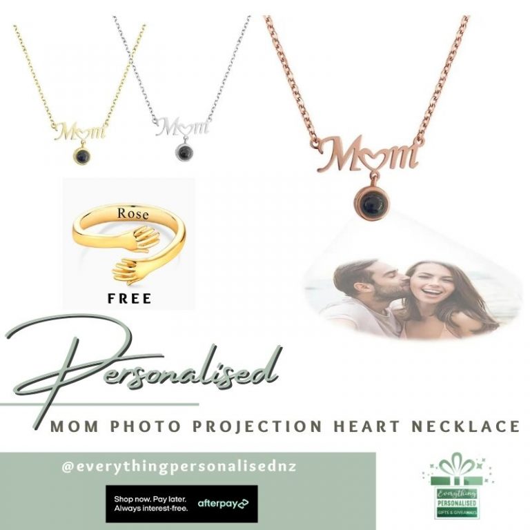 Mom Photo Projection Heart Necklace - Everything Personalised NZ